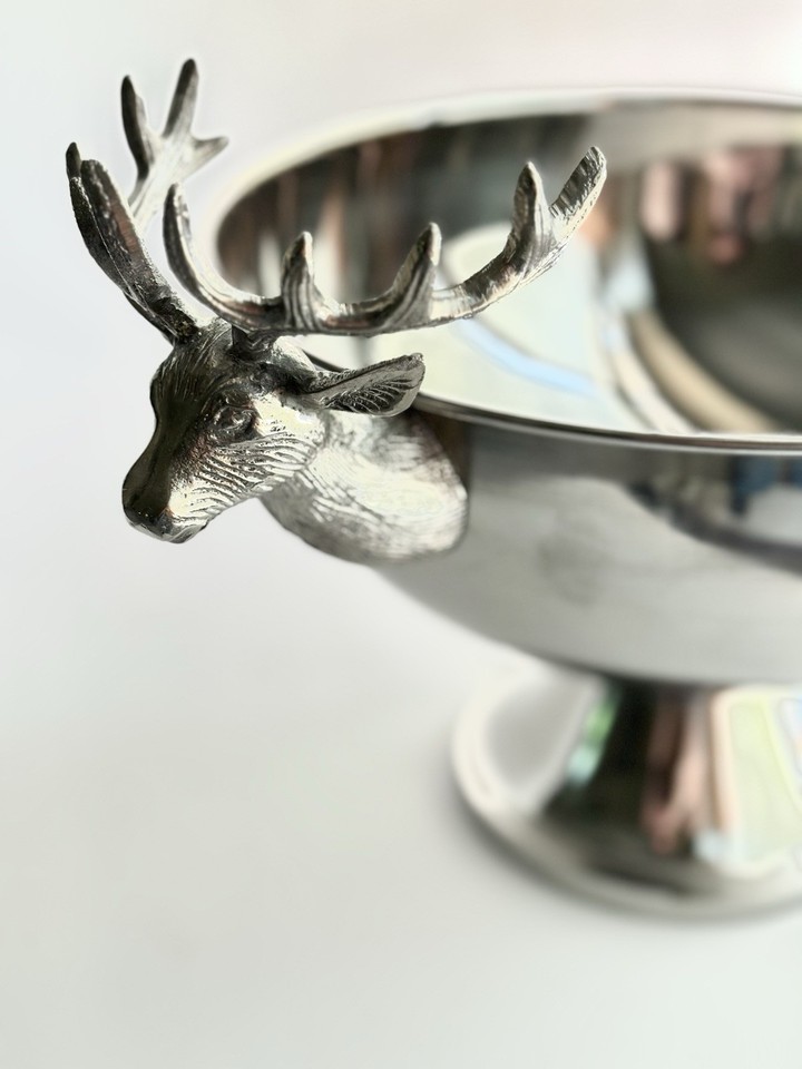 Jagermeister Stag Deer Head Antlers Ice Bucket Punch Bowl Champagne ...