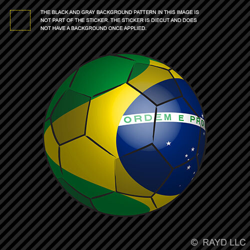 Brazil Soccer Ball Sticker Premium Vinyl Brazilian Flag Football | eBay