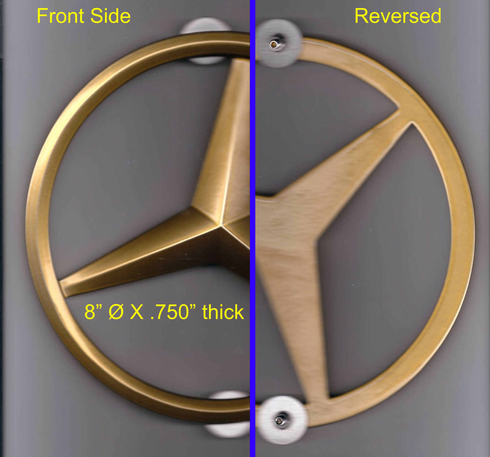 Unimog 404, 404S Mercedes Star Grille Emblem, Gold Powder Coated 8”Ø X ...