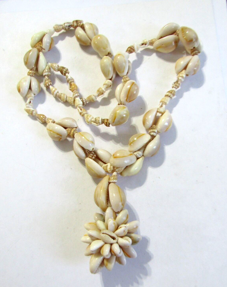 Vintage Cowrie Shell Lei Necklace 3*28 inch | eBay