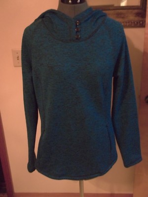 Exertek Womens Athelic Sweater Fleece Pull Over Hooded Jacket Size Med ...