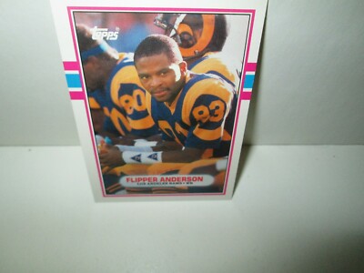 FLIPPER ANDERSON 1989 FOOTBALL CARD Topps #14T Rookie LOS ANGELES RAMS ...