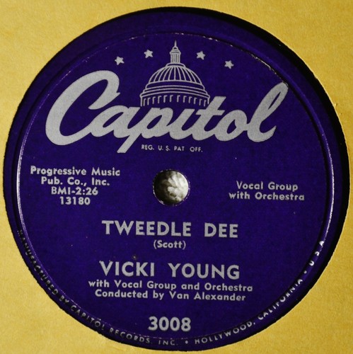 Vicky Young Tweedle Tweedlee Dee 78 NICE Female Vocal Teen Pop Hearts ...