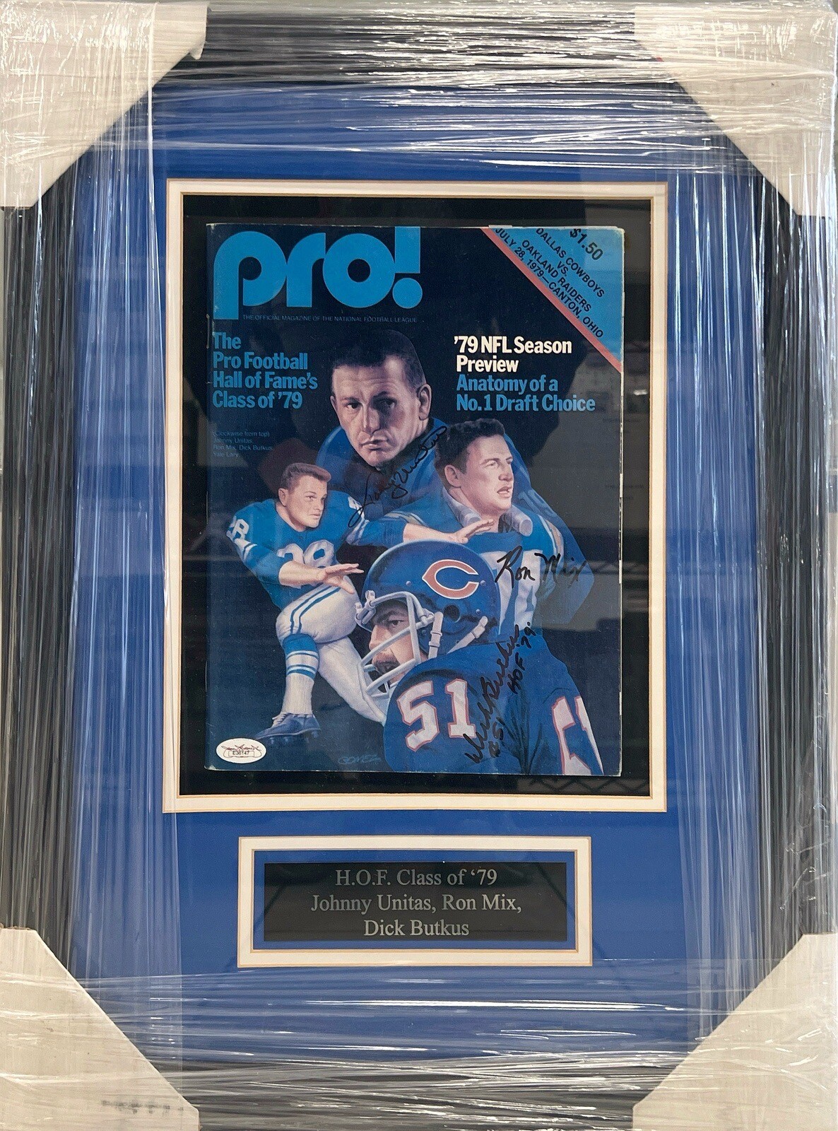 1979 Pro Magazine Johnny Unitas, Ron Mix, Dick Butkus Autographed JSA FRAMED | eBay