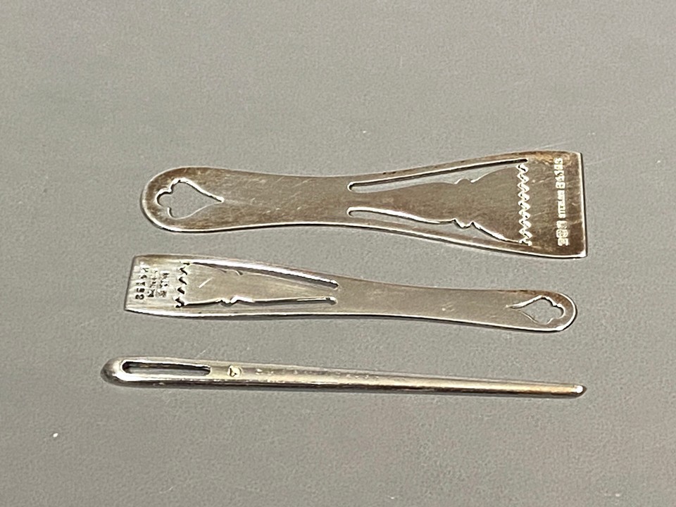 Antique Gorham Sterling Silver Bodkin Set Ribbon Threader Sewing Tools ...