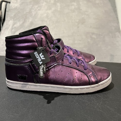 Supra Suprano Men's 10 Purple Metallic Skateboarding High Top Sneakers ...