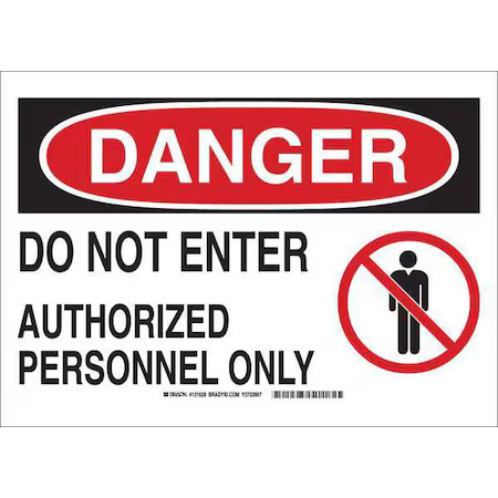 BRADY 131628 Danger Sign, 10 in H, 14 in W, Polyester, Rectangle ...