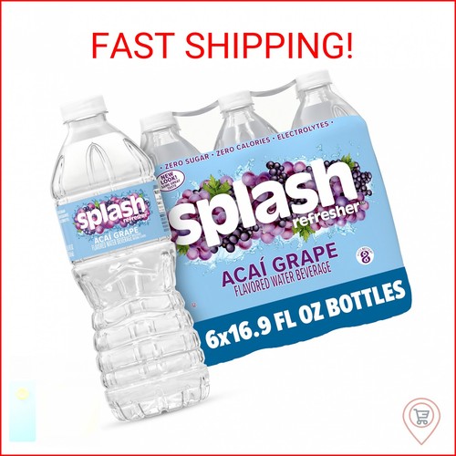Splash Refresher Flavored Water Bottles, Acai Grape Flavor - 6-Pack, 16 ...