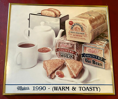 1990 Maier's Warm & Toasty Bread Framed Advertising Maier's Bakery ...