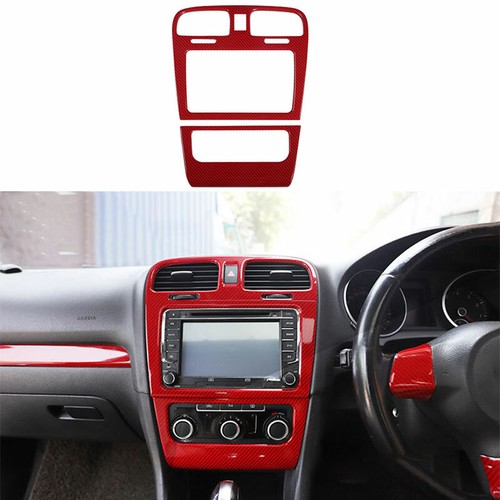 For Volkswagen Golf MK6 RHD 2010-2013 Red Carbon Fiber Console AC ...