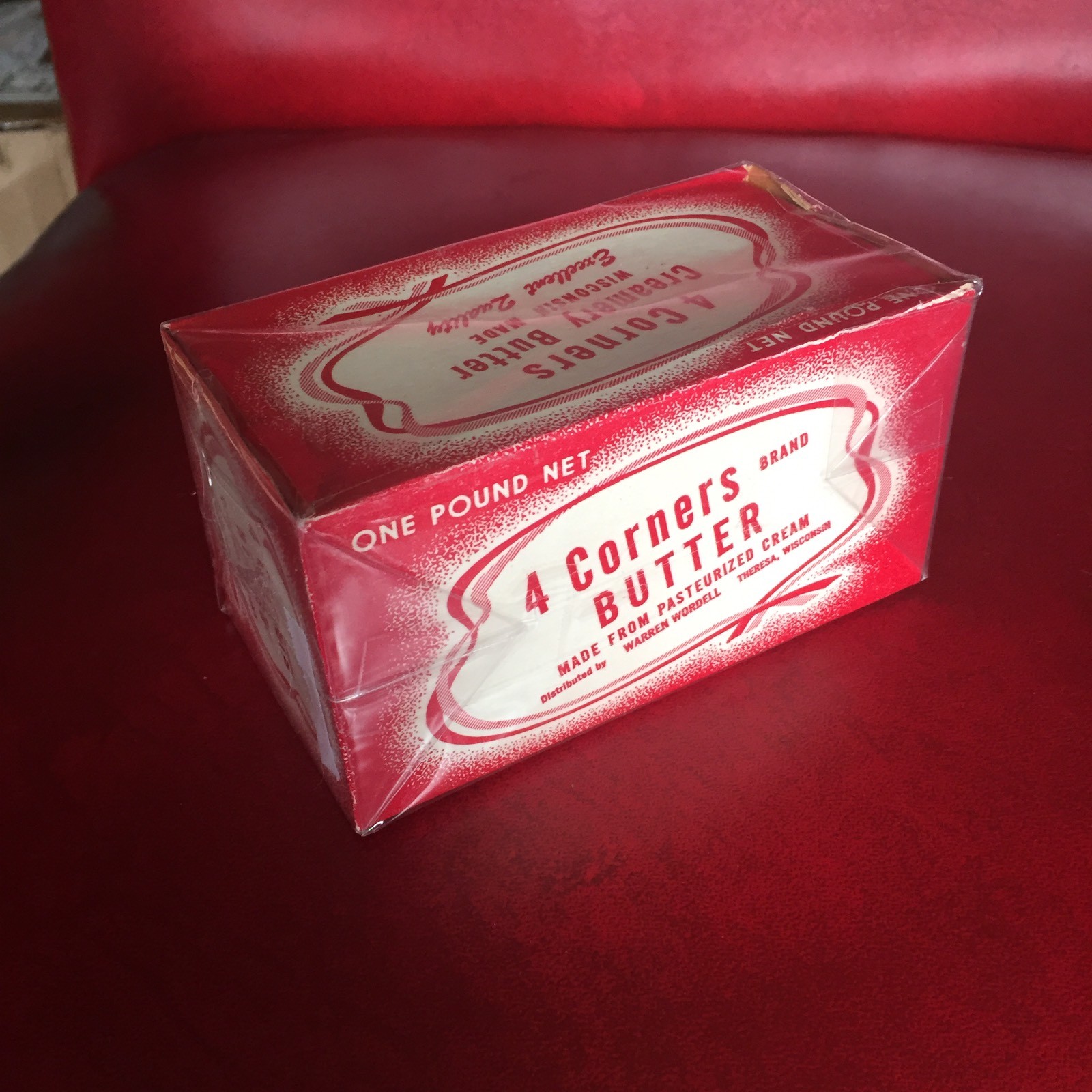 Vintage 4 Corners Dairy Creamery Butter Carton Box Warren Wordell ...