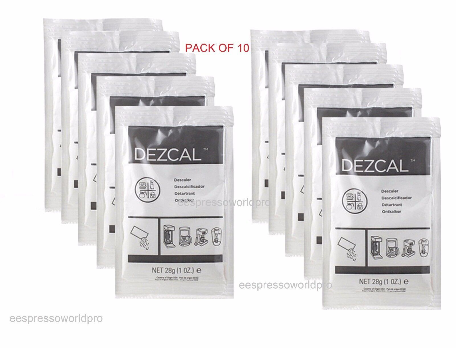 URNEX DEZCAL COFFEE MAKER & ESPRESSO DESCALER - PACK of 10 SACHETS | eBay