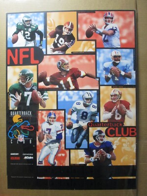 Quarterback back club NFL football Vintage poster 1993 Gaming Game boy ...