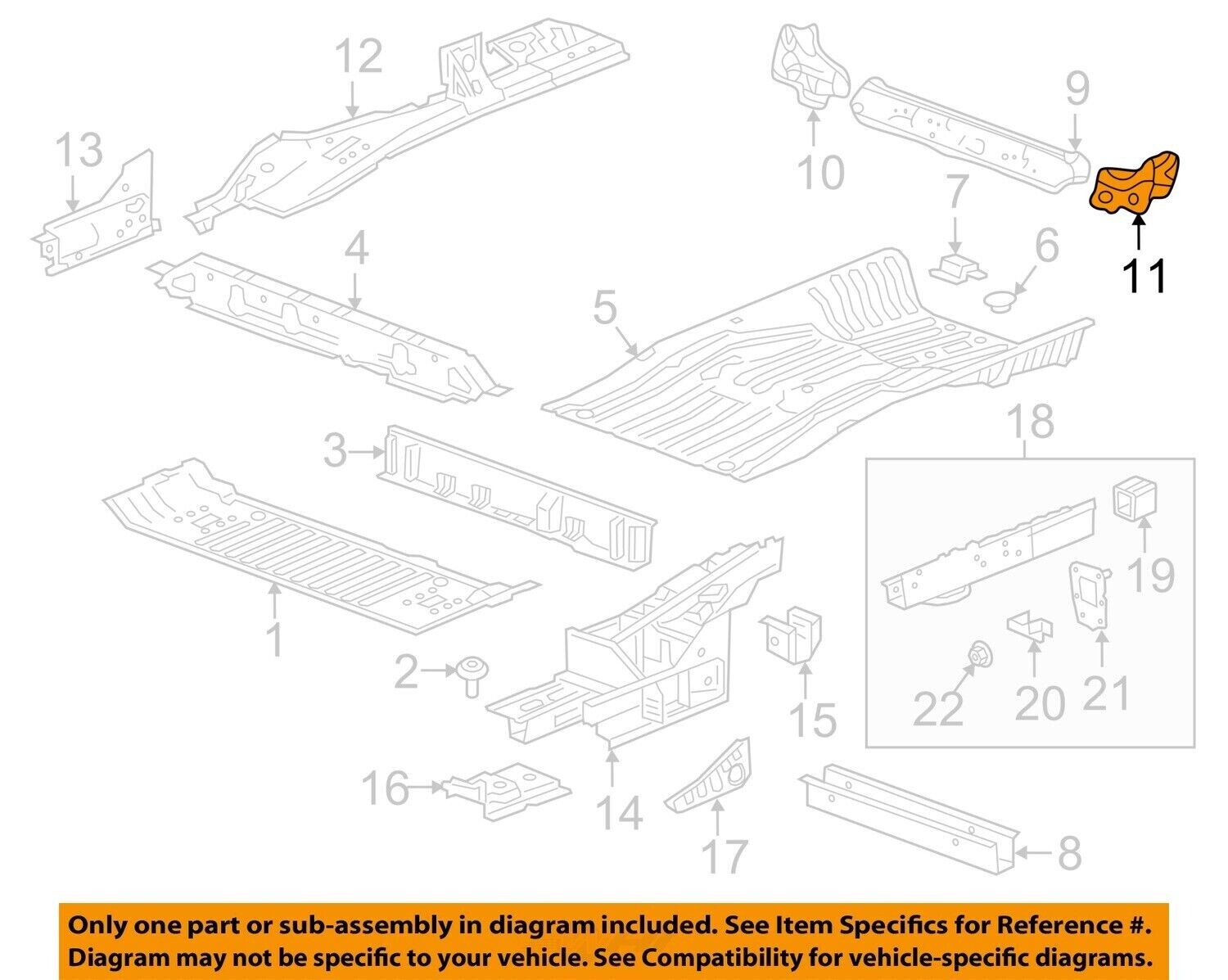 GMC OEM 20108-2023 Terrain Left Bar Extension Floor Panel 84451611 New ...