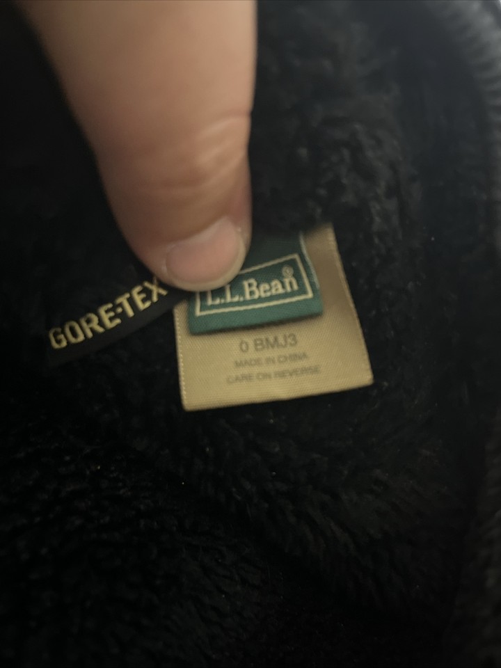 LL Bean Rip Stop Gore-Tex Fleece Lined Trapper Hat Cap Black Ear Flaps ...