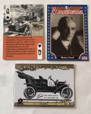 Henry Ford, Model T Collector Cards and Playing Card | eBay