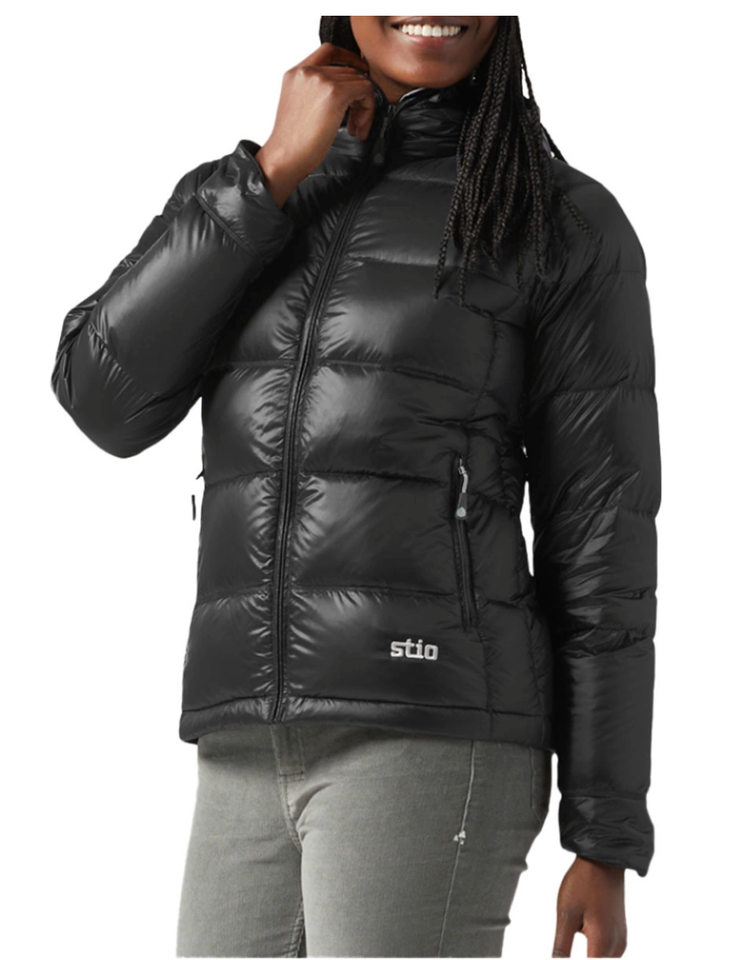 Stio Women's Midweight Hometown Down Hooded Jacket Black Abyss 800 Fill ...
