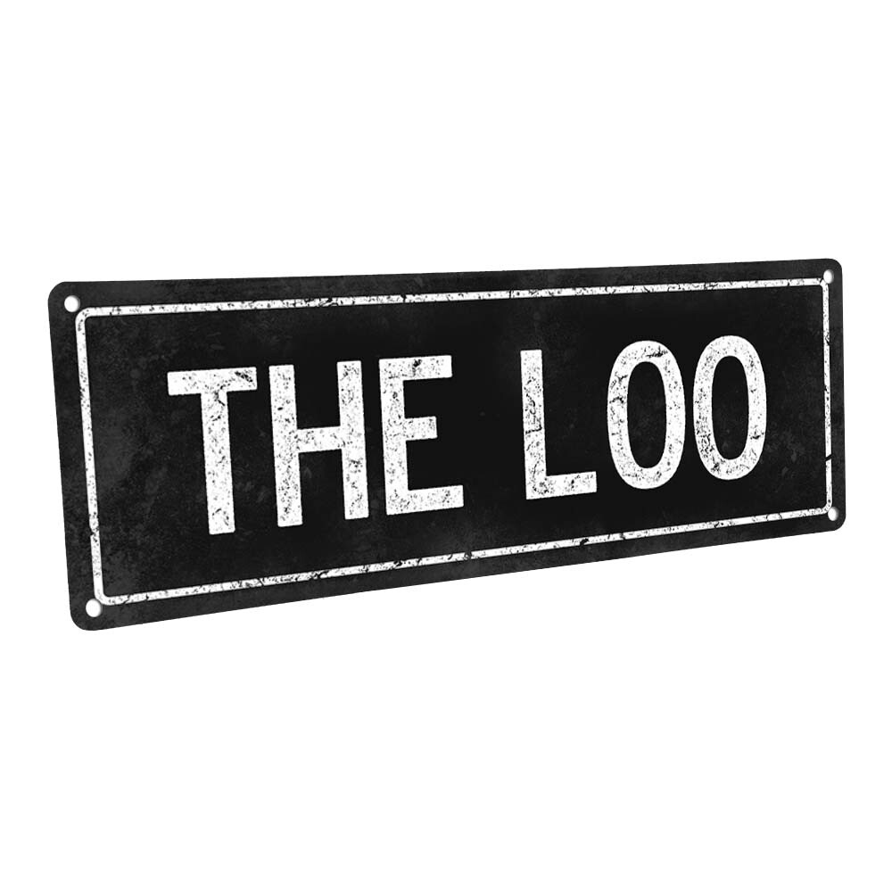 Black The Loo Metal Sign; Wall Decor for Bath and Laundry | eBay