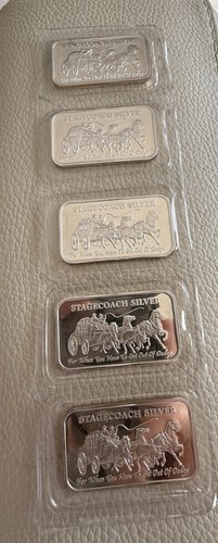 (5) 1 oz .999 Silver ~ Stagecoach Silver Breakable 1/4 oz Fractional ...