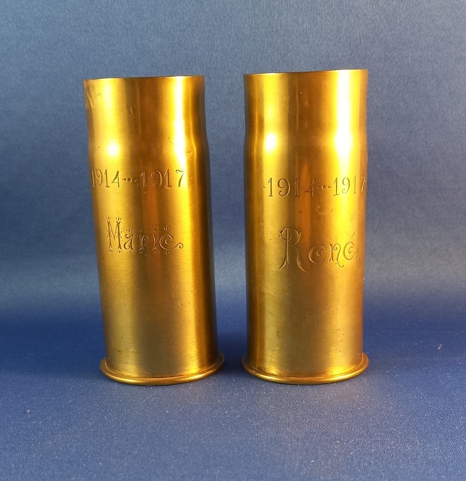 Pair of dedicated 37mm shell cases dated 1914 - 1917 | eBay UK