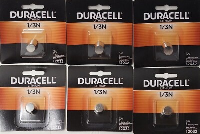 6 pcs Genuine Duracell 3v lithium battery 1/3N DL1/3N CR1/3N 2L76 K58L ...