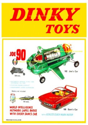 DINKY TOYS JOE 90 / SAMS CAR A5 NEW POSTER ONLY.FLYER,ADVERT. | eBay UK