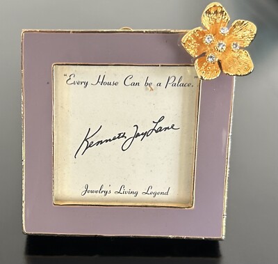 Kenneth Jay Lane Frame Purple Gold Flower 2.5 x 2.5 Inches | eBay