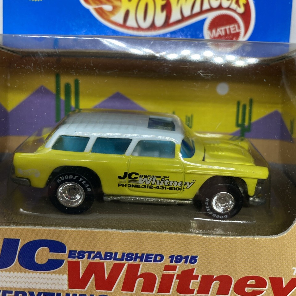 Hot Wheels JC Whitney Yellow 1955 Chevy Classic Nomad w/ Real Riders ...