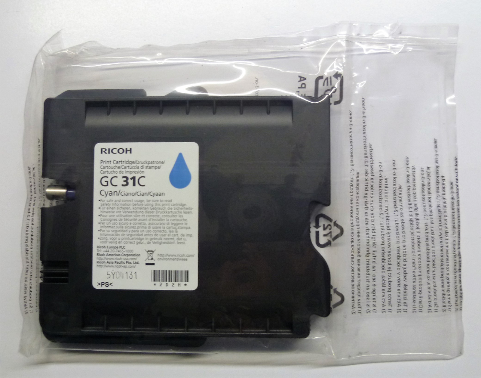Original Ricoh GC 31 C cyan Aficio GX e2600 e3300N e3350N e5550N e7700N ...