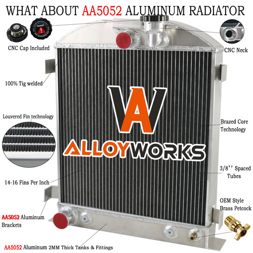 For 1930-32 Ford Hot Rod Hi-Boy Grill Ford Shells Engine 3-Row Aluminum ...