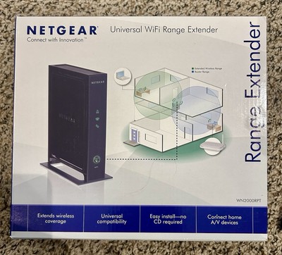 Netgear Universal WiFi Range Extender Model WN2000RPT-111NAS Open Box ...