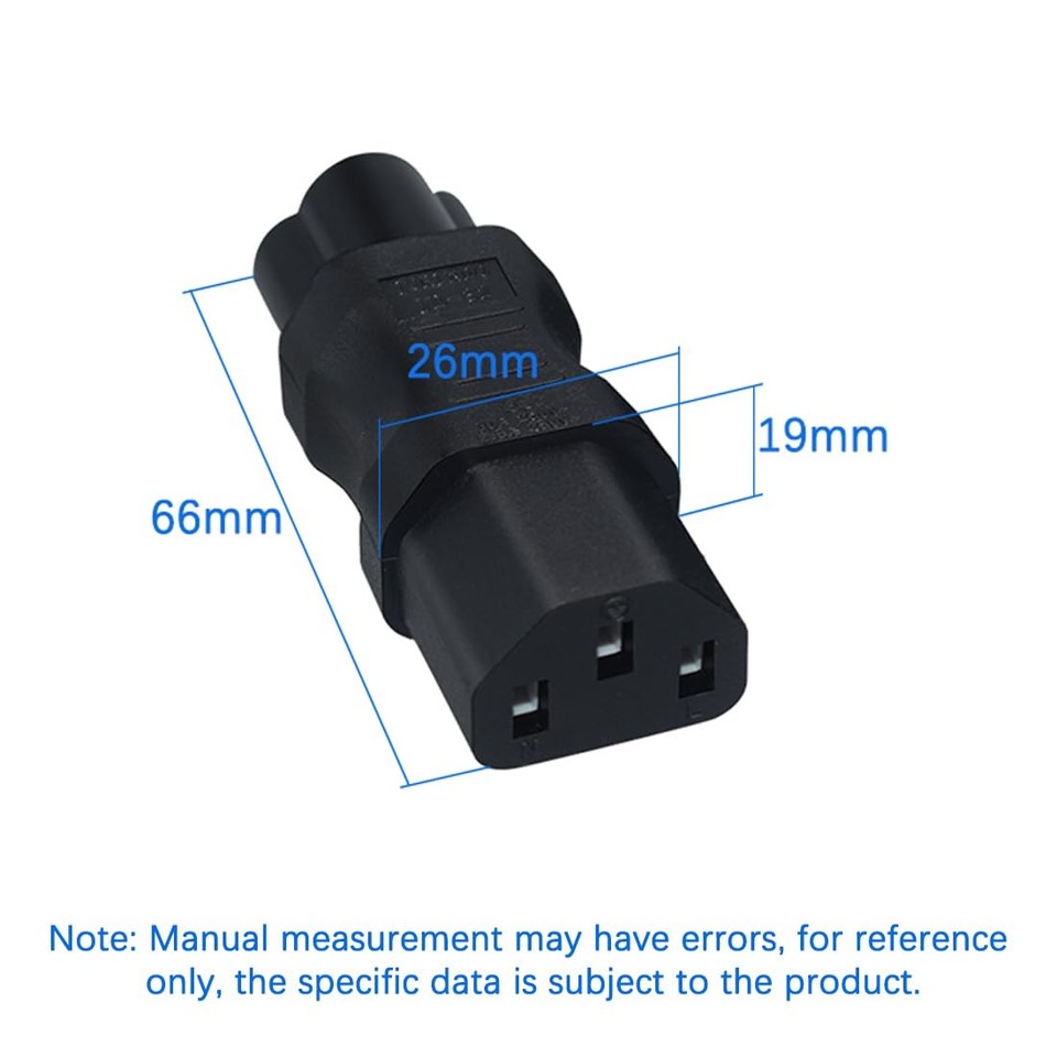 2 Pack IEC320 C6 to C13 Power Adapter Adapter PlugIEC 3 Pole C13 Female ...