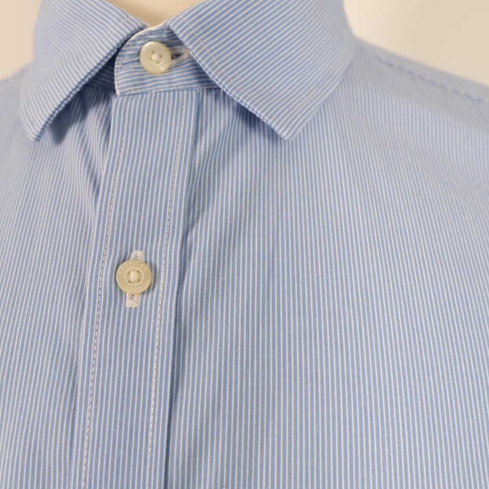 American Eagle Mens Slim Fit Button Up Light Blue Striped Shirt XL | eBay