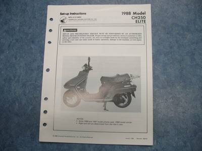 HONDA 1988 CH250 ELITE SET UP INSTRUCTIONS CH 250 88 | eBay