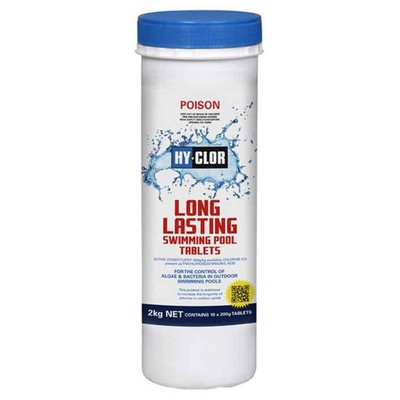 Hy-Clor LONG LASTING POOL CHLORINE TABLETS Control Algae & Bacteria ...