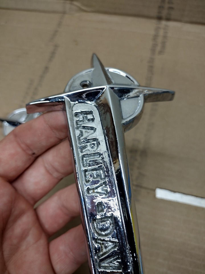 Vintage Panhead Tank Badges Emblems Harley-Davidson Big Twin FL Chrome ...