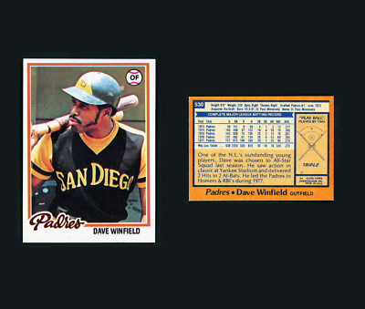 Dave Winfield 1978 Topps (HOF) San Diego Padres #530 NM-MT+ | eBay