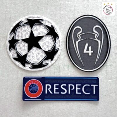 AFC AJAX CHAMPIONS LEAGUE Star Ball + BOH 4 + RESPECT Patch set Sleeve ...