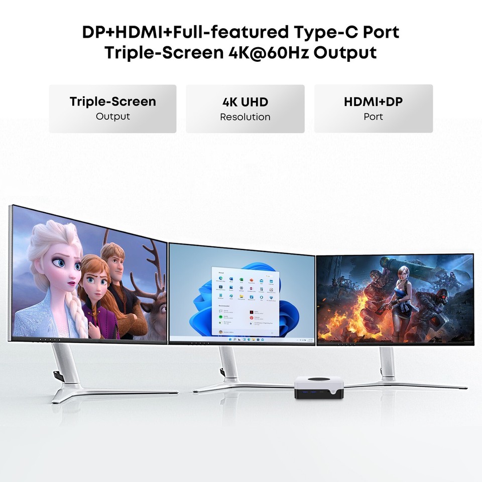 CHUWI Mini PC Desktop Computer Intel N100 12/16GB RAM 512GB SSD Windows ...