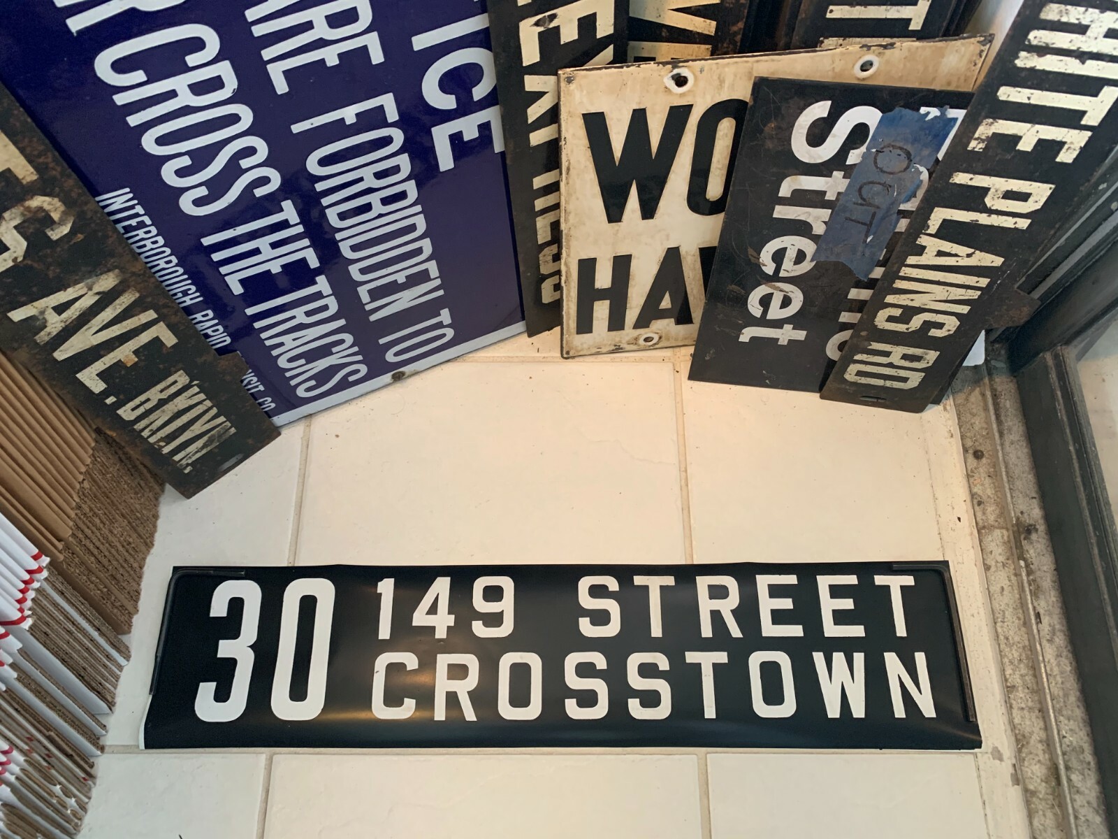 NY NYC BUS ROLL SIGN #30 TRIBORO BRIDGE 149 STREET CROSSTOWN MANHATTAN ...