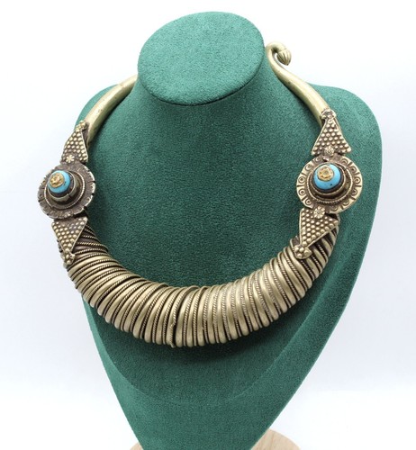 Antique brass Spiral Tribal Torque Choker | eBay