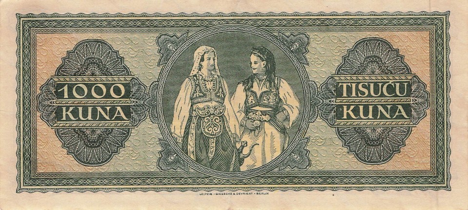 Croatia 1000 Kuna 1943 AU | eBay