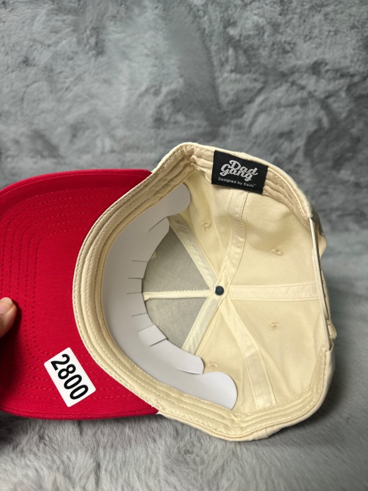 Dad Gang Hat Beige Red Fairway Baseball Trucker SnapBack IYKYK NEW | eBay