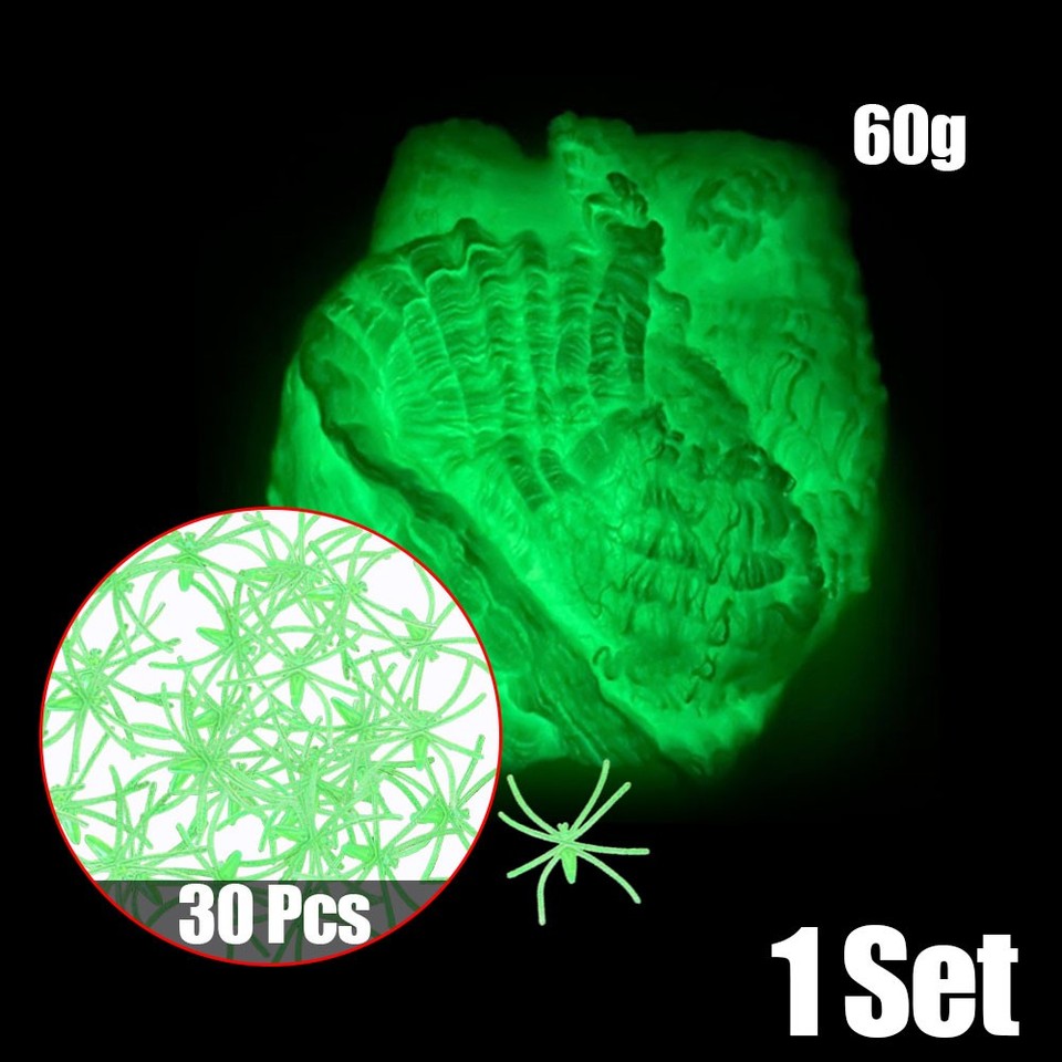 Luminous Spiders Web Cobweb W/ Fake Spider Halloween Decor Horror ...