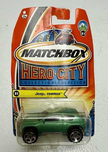 Matchbox Hero City Collection (2003) Green Jeep Compass Toy Vehicle #51 ...