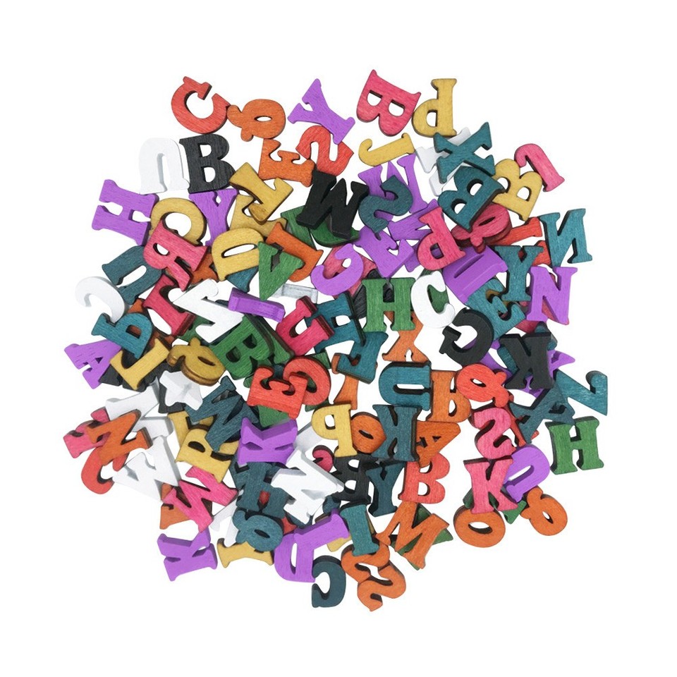 100 Pcs Craft Small Letters Scrapbook Embellishments Buttons Kids | eBay UK