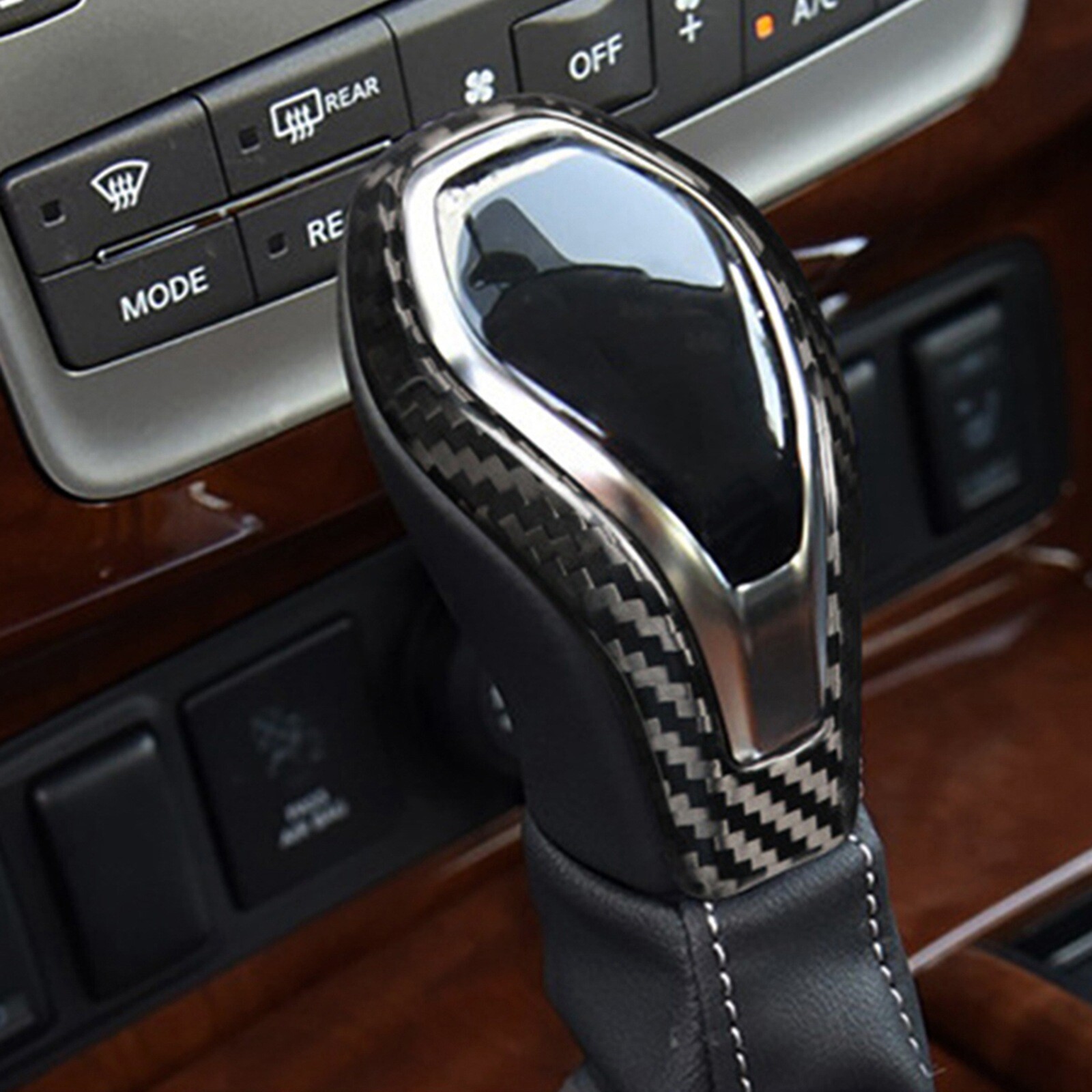 1PC For Infiniti QX60 Q60 QX80 Q50 Black Carbon Fiber Gear Shift Knob ...