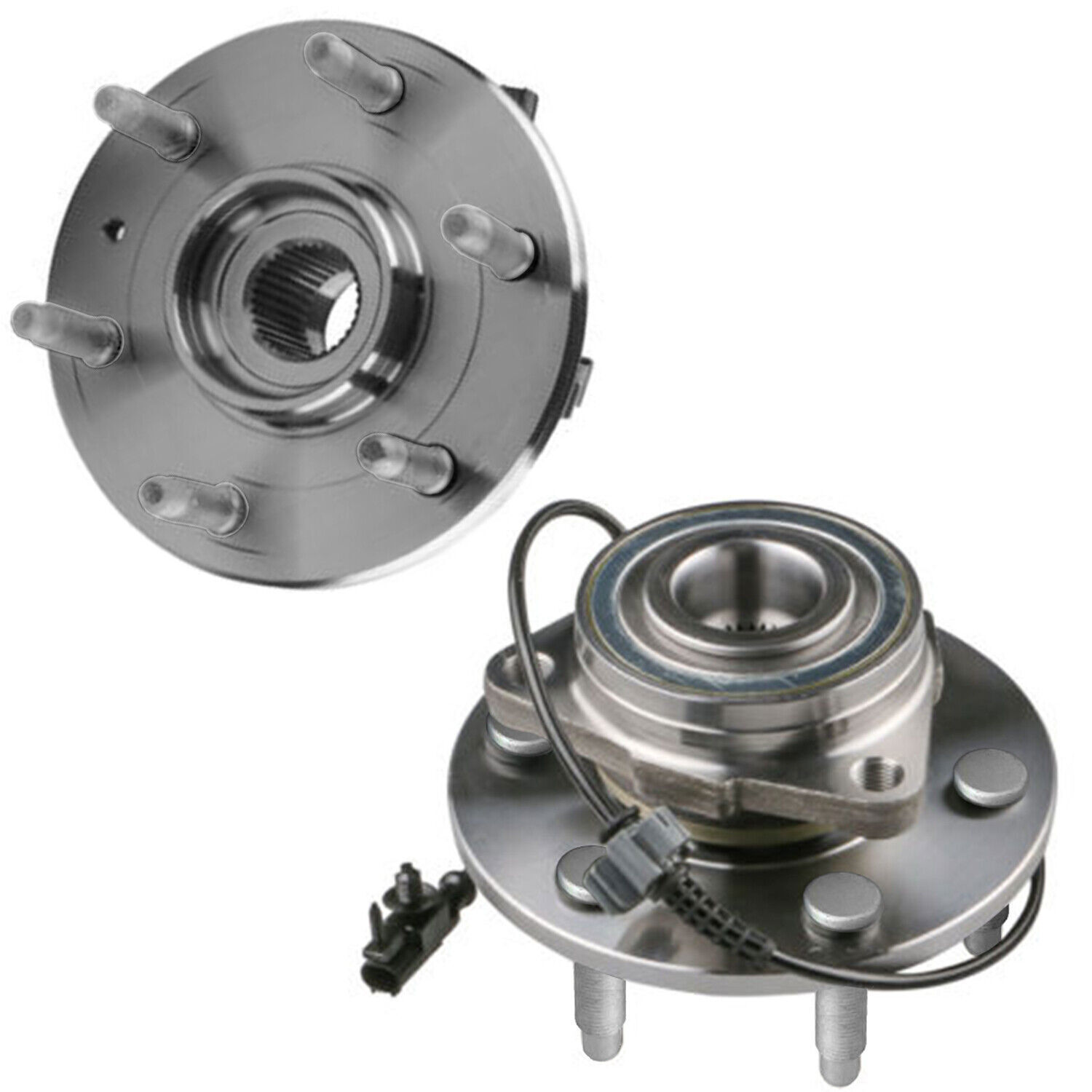 2x 4WD Front Wheel Hub Bearings for 07-13 Chevy Silverado GMC Sierra ...