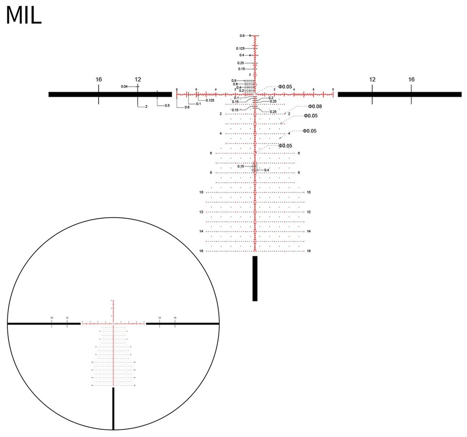 DNT Optics TheOne 7-35x56 FFP MIL TOR/MPR Illuminated Reticle with Zero ...