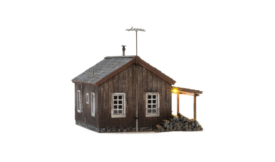 Woodland Scenics HO Scale ~ Built & Ready With LED ~ Rustic Cabin ...